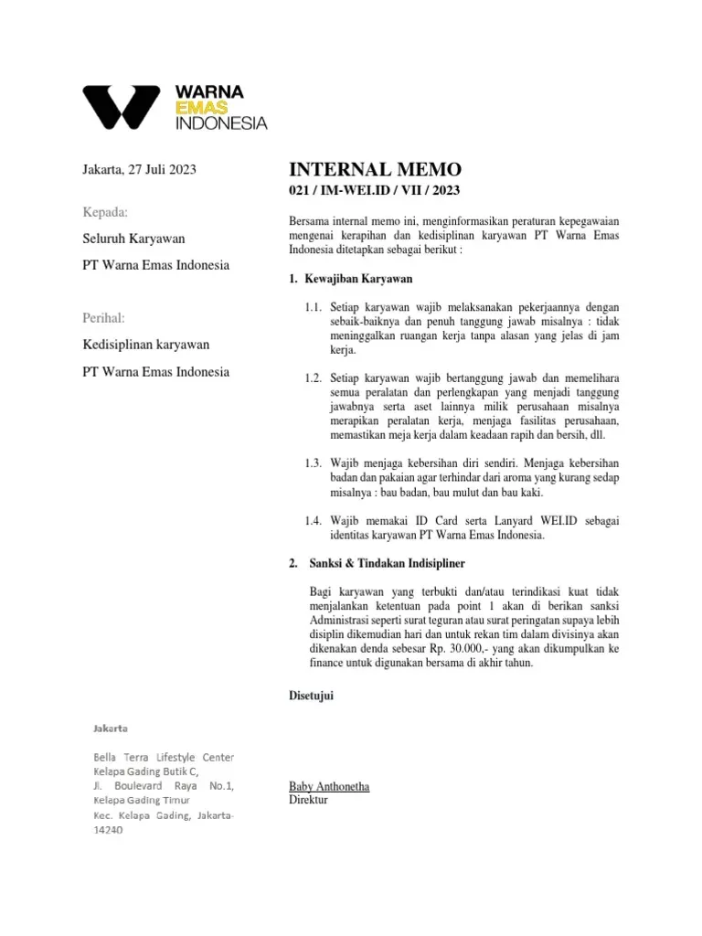 15 Contoh Internal Memo Perusahaan untuk Reimbursement hingga Gajian ...